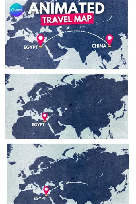 Travel Map Animation In Canva Travel Maps Animation Canvas