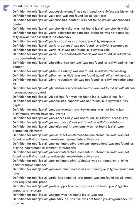 Please Add Support For Eslint Plugin Jsx A11y · Issue 1677 · Houndcihound · Github