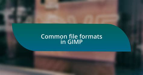 My Thoughts About Gimp Export Options