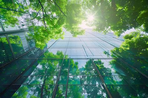 Modern Building With Green Trees Sustainable Built Environment Stock Image Image Of Tree