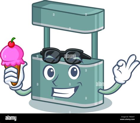 Ice Cream Display Counter Stock Vector Images Alamy