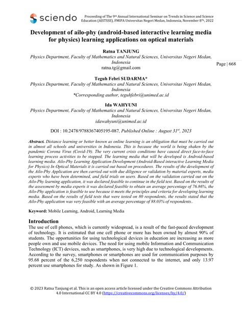Pdf Development Of Ailo Phy Android Based Interactive Learning Media
