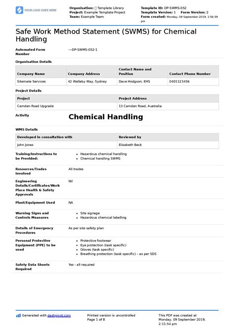 Safe Work Method Statement Format Scaffolding Safety Vrogue Co