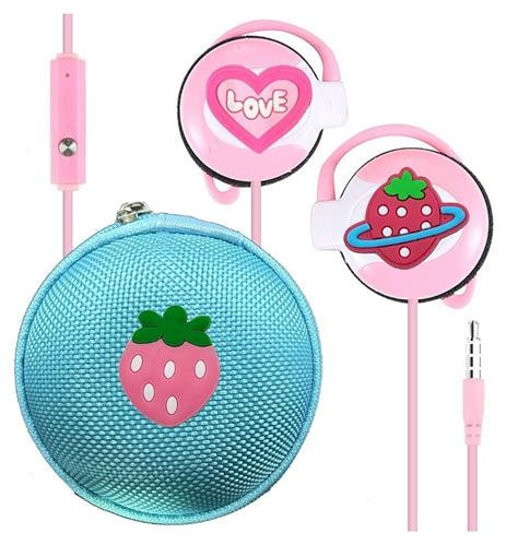 Gogosinis 학교용 아동용 케이스가 있는 이어버드 세트 휴대폰 및 Pc용 유선 오버이어 35mm 헤 티몬