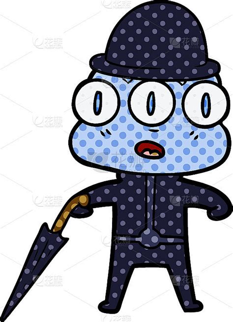 卡通三眼外星人