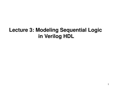 Ppt Lecture 3 Modeling Sequential Logic In Verilog Hdl Powerpoint