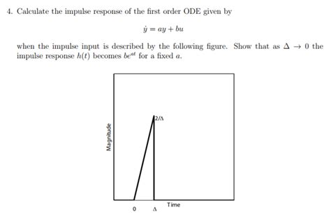 4 Calculate The Impulse Response Of The First Order Chegg Com