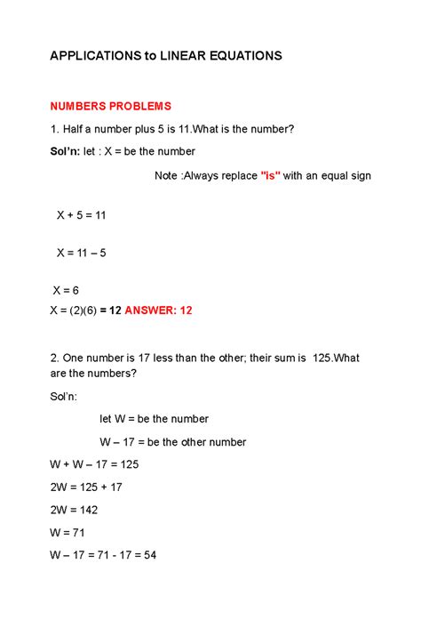 Applications Basic Engineering Mathematics Lecture Notes Applications To Linear Equations
