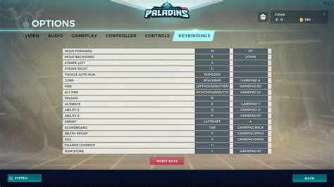 Keybindings Options Paladins Screenshot Gamingcfg