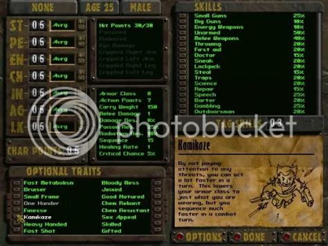 Fallout 1 Character Creation Ninja Game Den