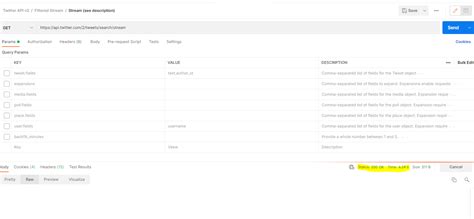 Rest Twitter Filtered Stream Returning Empty Output In Postman