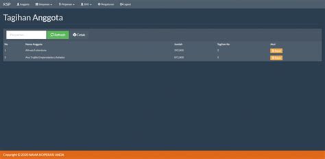 Source Code Sistem Informasi Koperasi Simpan Pinjam Php