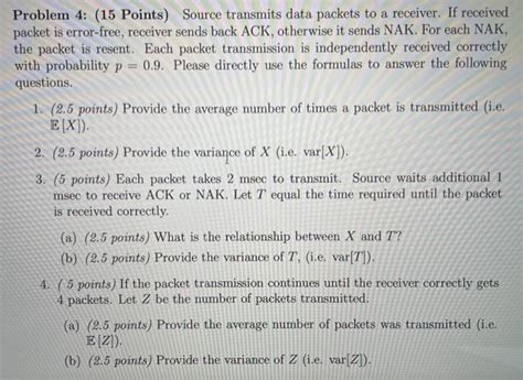Solved Problem 4 15 Points Source Transmits Data Packets