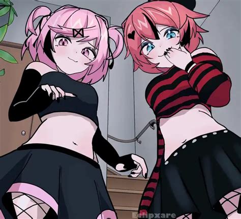 Natsuki And Sayori Doki Doki Literature Club Drawn By Eclipxare Danbooru