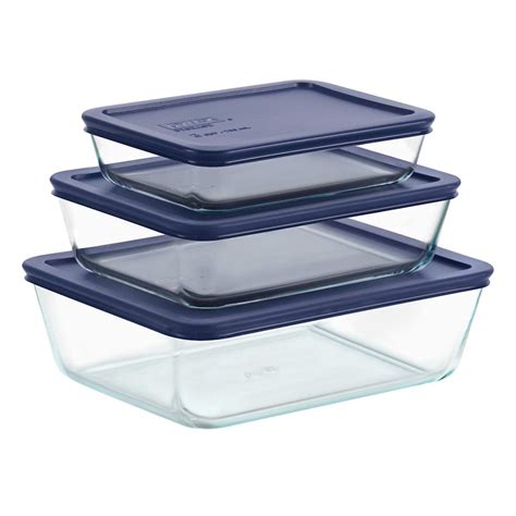Pyrex 6pc Rectangular Glass Food Storage Set