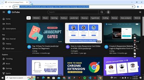 Youtube Homepage Clone Project Javascript Html Coding Online