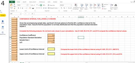 Solved 4 Given The Accompanying Sample Data Use Excels