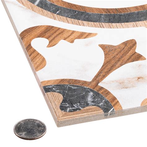 Andova Istanelle Anatol Brown 8 In Encaustic Patterned Matte Porcelain