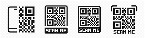 Premium Vector Qr Code Silhouettes Scan Me Icons Quick Response Code Icon Set Silhouette Style