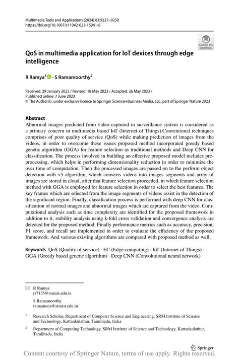 Qos In Multimedia Application For Iot Devices Through Edge Intelligence Request Pdf