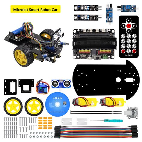 Lafvin智能机器人汽车v 适用于不带micro bit主板的microbit机器人 Buy Microbit Micro Bit机器人 Microbit机器人 Product