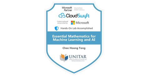 Essential Mathematics For Machine Learning And Ai Issued By Cloudswyft