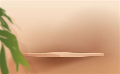 화장품 라이트 브라운 배경 최소화 및 제품 프리젠 테이션 브랜딩 및 포장 프리젠 테이션을위한 프리미엄 연단 디스플레이 잎 배경의 그림자 스튜디오 무대 3d 일러스트 디자인