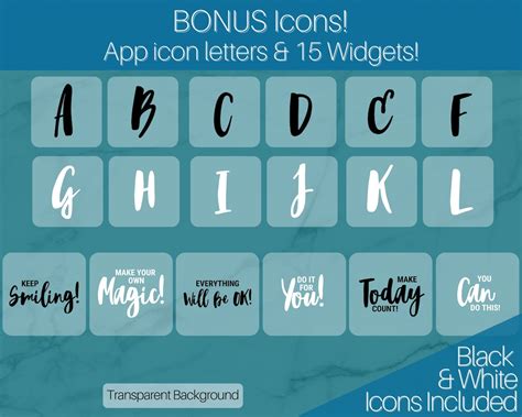 Black White IOS App Icons Transparent Clear Etsy