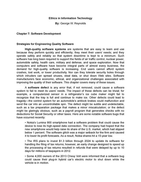 Strategies For Engineering Quality Software Chapter 7 Software Development Ethics In