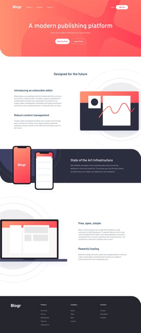 Frontend Mentor Blogr Landing Page Using Only Html Css And Vanilla