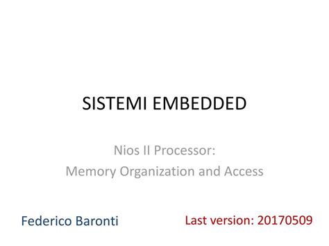 Nios Ii Processor Memory Organization And Access Ppt Download