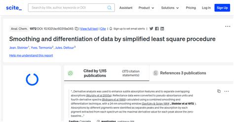 Smoothing And Differentiation Of Data By Simplified Least Square Procedure