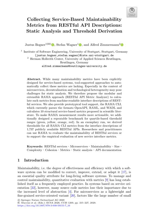 Pdf Collecting Service Based Maintainability Metrics From Restful Api