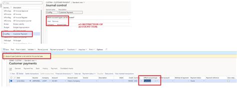 New Feature Lock The Main Account Type And Validate The Offset Account Type For Payments In