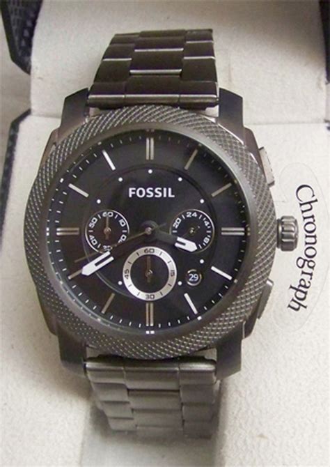 Fossil Mens Smoke Colored Chronograph Machine Watch Fs4662