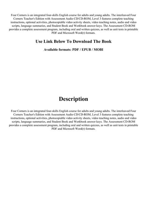 p d f file four corners level 3 teacher s edition with assessment