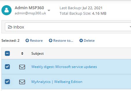 Deleting Data For Office Or G Suite In MSP Managed Backup