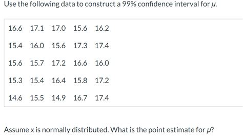 Solved Use The Following Data To Construct A 99 Confidence