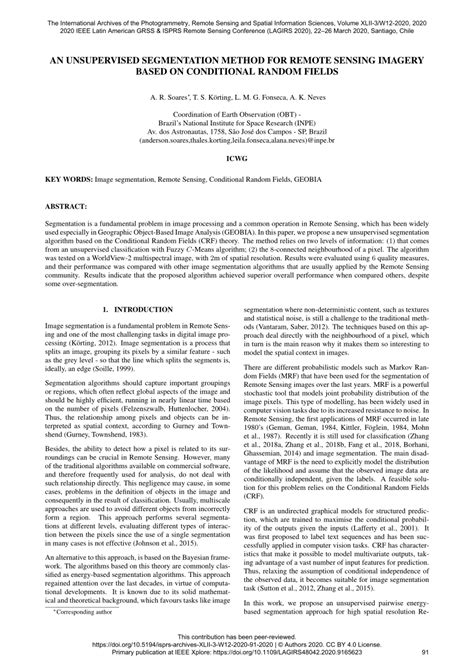 Pdf An Unsupervised Segmentation Method For Remote Sensing Imagery