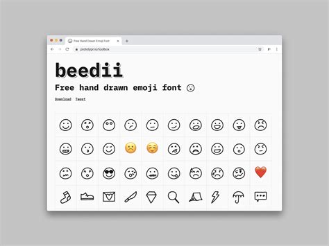 Beedii Hand Drawn Emoji Font Toolbox Prototypr Io