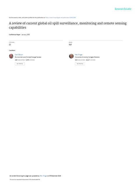 Final Global Review Oil Spill Remote Sensing Pdf Remote Sensing Oil Spill