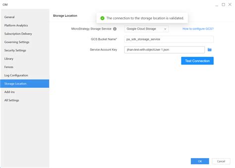 Configure The Storage Service Via Workstation