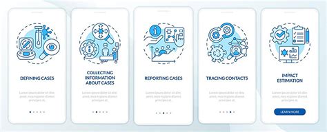 Disease Monitoring Onboarding Mobile App Screen Set Task Digital Menu Vector Task Digital