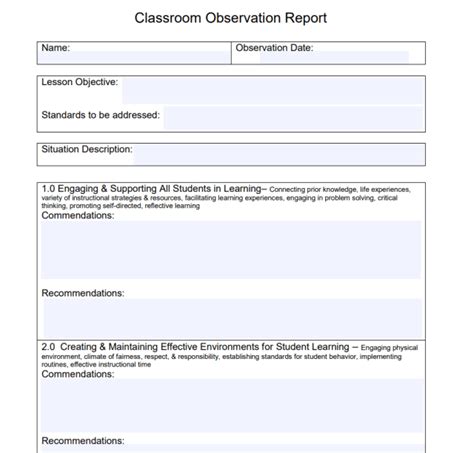 16 Classroom Observation Report Samples [pdf And Word]