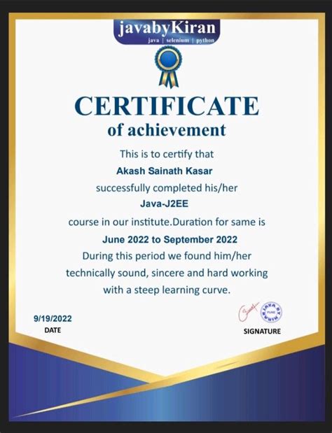 Akash Kasar On Linkedin Java Certification Institute Completed