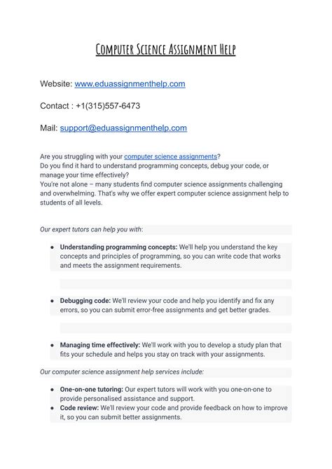 Computer Science Assignment Help By Eduassignment Help Issuu