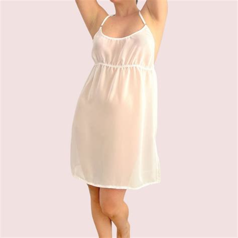 Sexy Plus Size Sheer Mesh Slip Nightwear French Daina