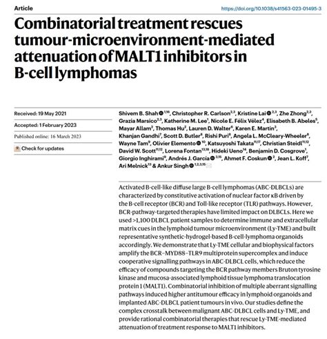 Ahmet F Coskun On Linkedin Spatialomics Lymphoma Combinationtherapy