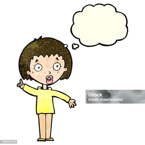자신의 침봉 대해 말풍선이 있는 여자 만화 캐릭터 가리키기에 대한 스톡 벡터 아트 및 기타 이미지 가리키기 낙서 드로잉 만화 Istock