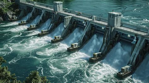 Premium Photo Series Of Dams Along A River Showing How Multiple Structures Work Together To